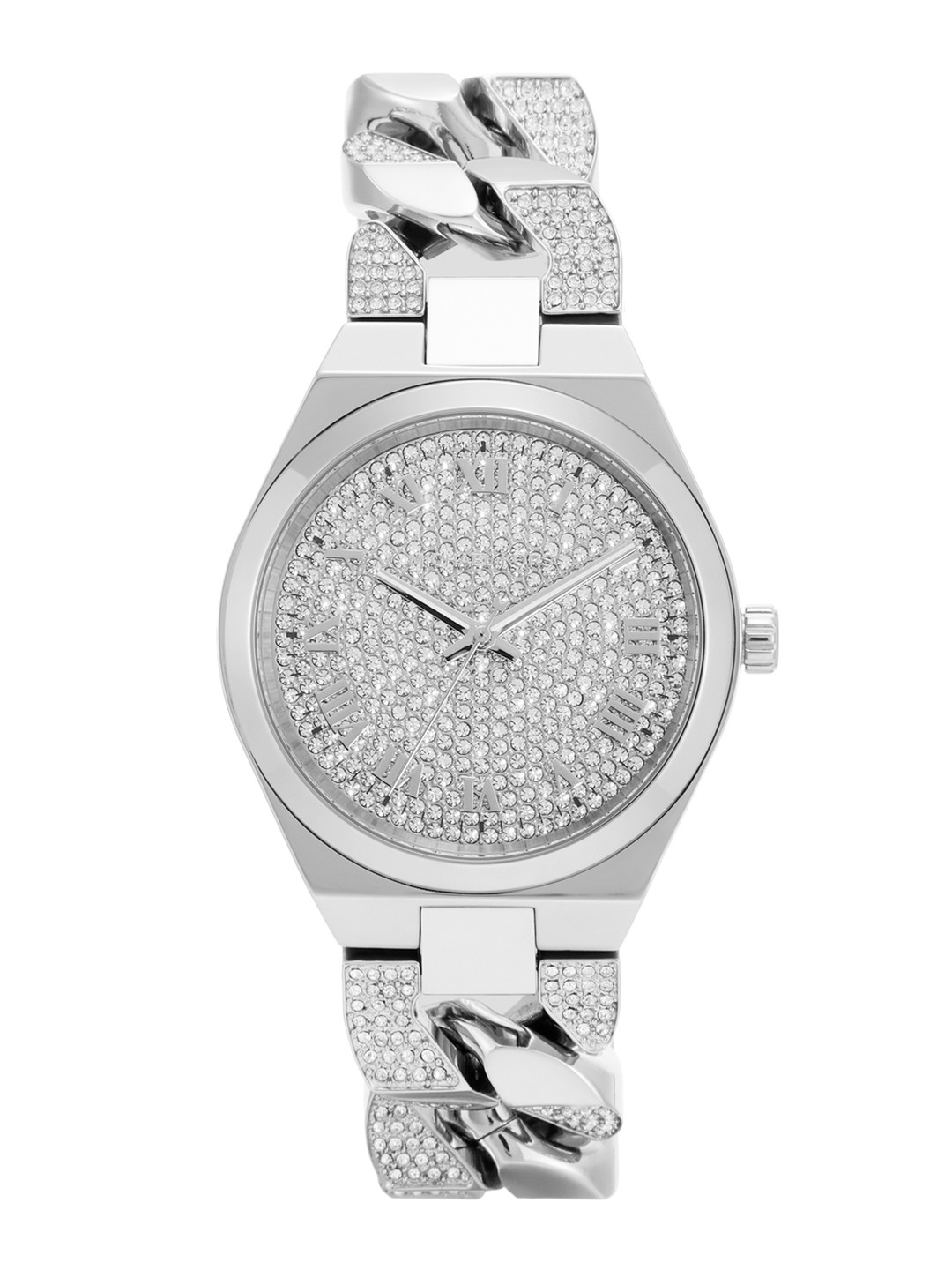 Buy Michael Kors Women Lennox Embellished Dial & Stainless Steel Straps ...