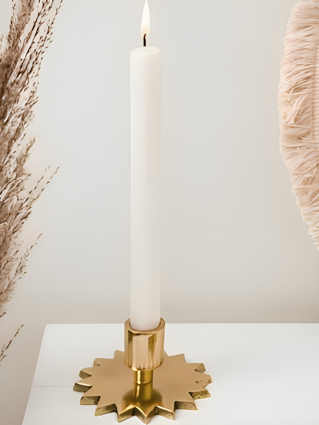 Buy Artstory Ventures Gold Toned Aluminium Candle Holder - Candle ...