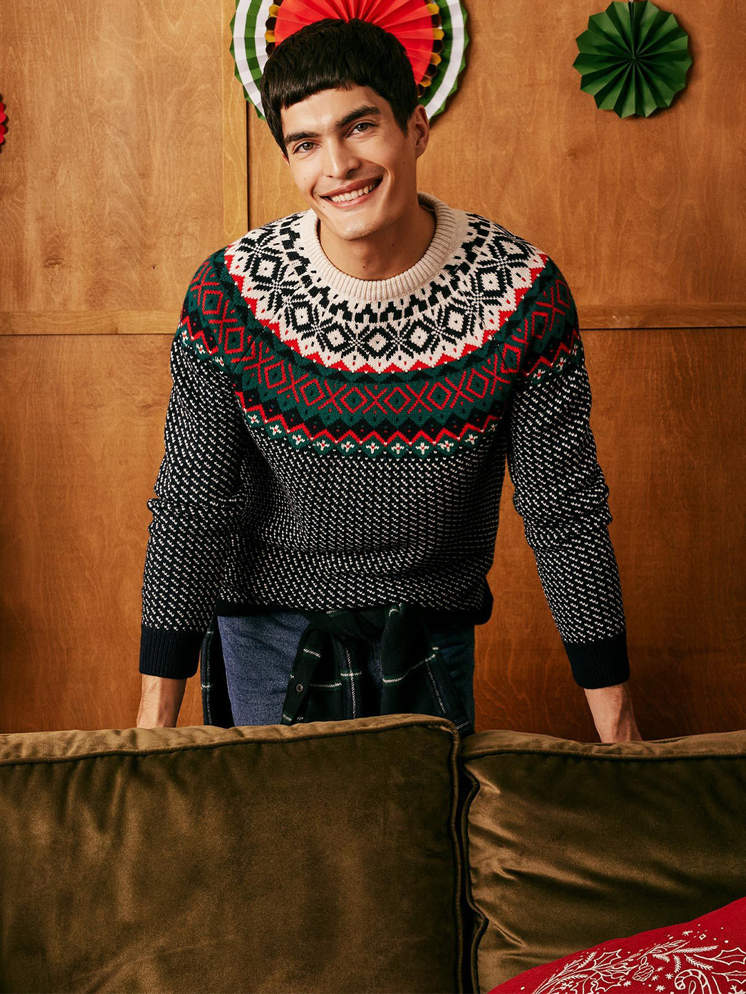 Buy DeFacto Men Printed Pullover - Sweaters for Men 30733322 | Myntra