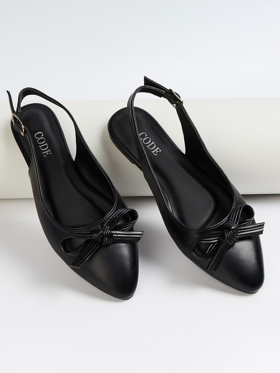 Buy CODE By Lifestyle Women PU Pointed Toe Mules With Buckle - Flats ...