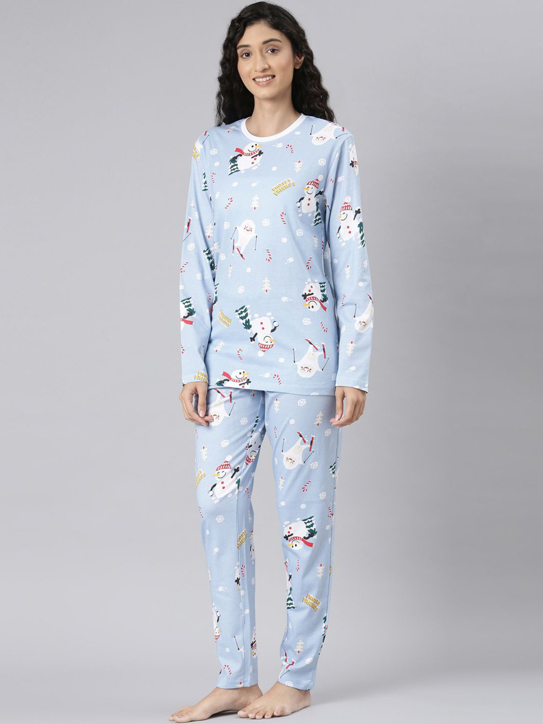 Buy Nap Chief Unisex Graphic Printed Pure Cotton Night Suit - Night ...