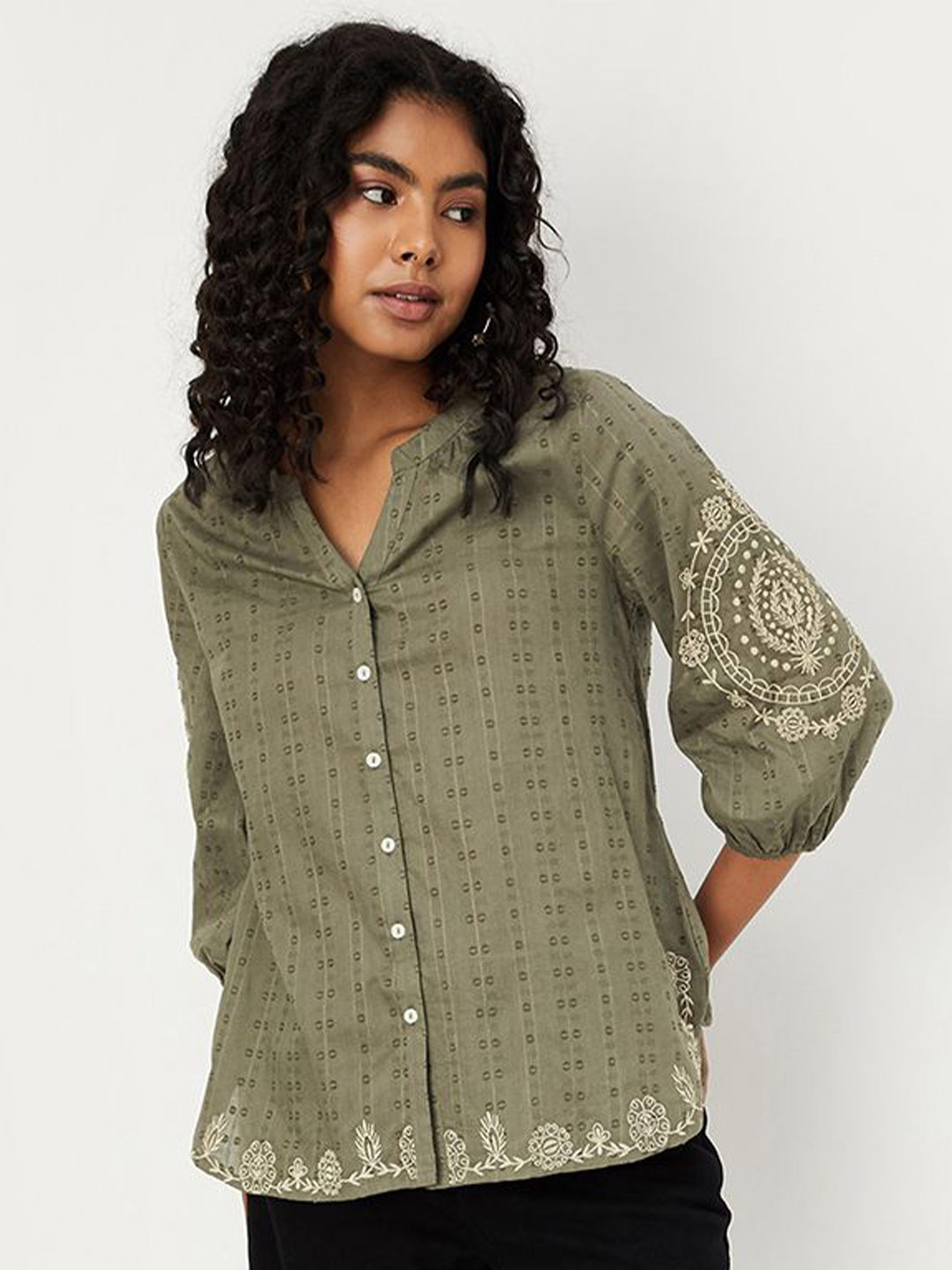 Buy Max Shirt Collar Embroidered Tunic - Tunics for Women 30453333 | Myntra