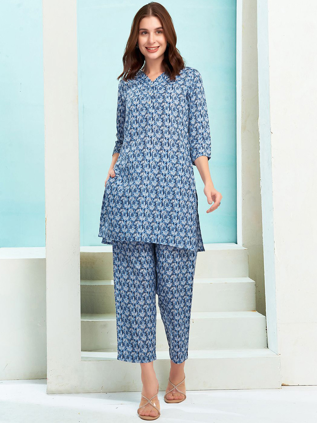 Buy Selvia Printed Pure Cotton Tunic & Trouser - Co Ords for Women 30477158 | Myntra