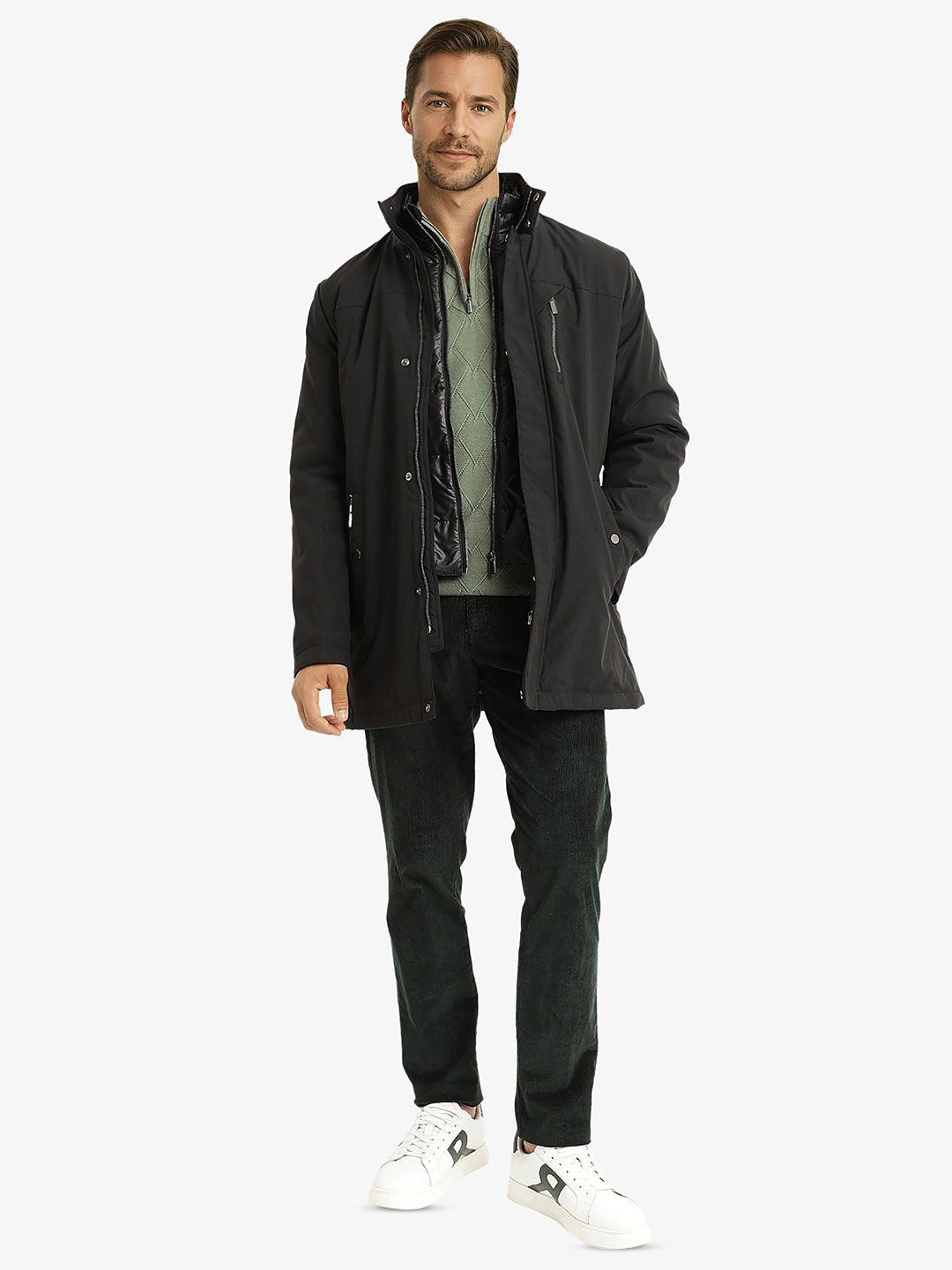 Buy RARE RABBIT Men Striped Longline Tailored Jacket - Jackets for Men ...