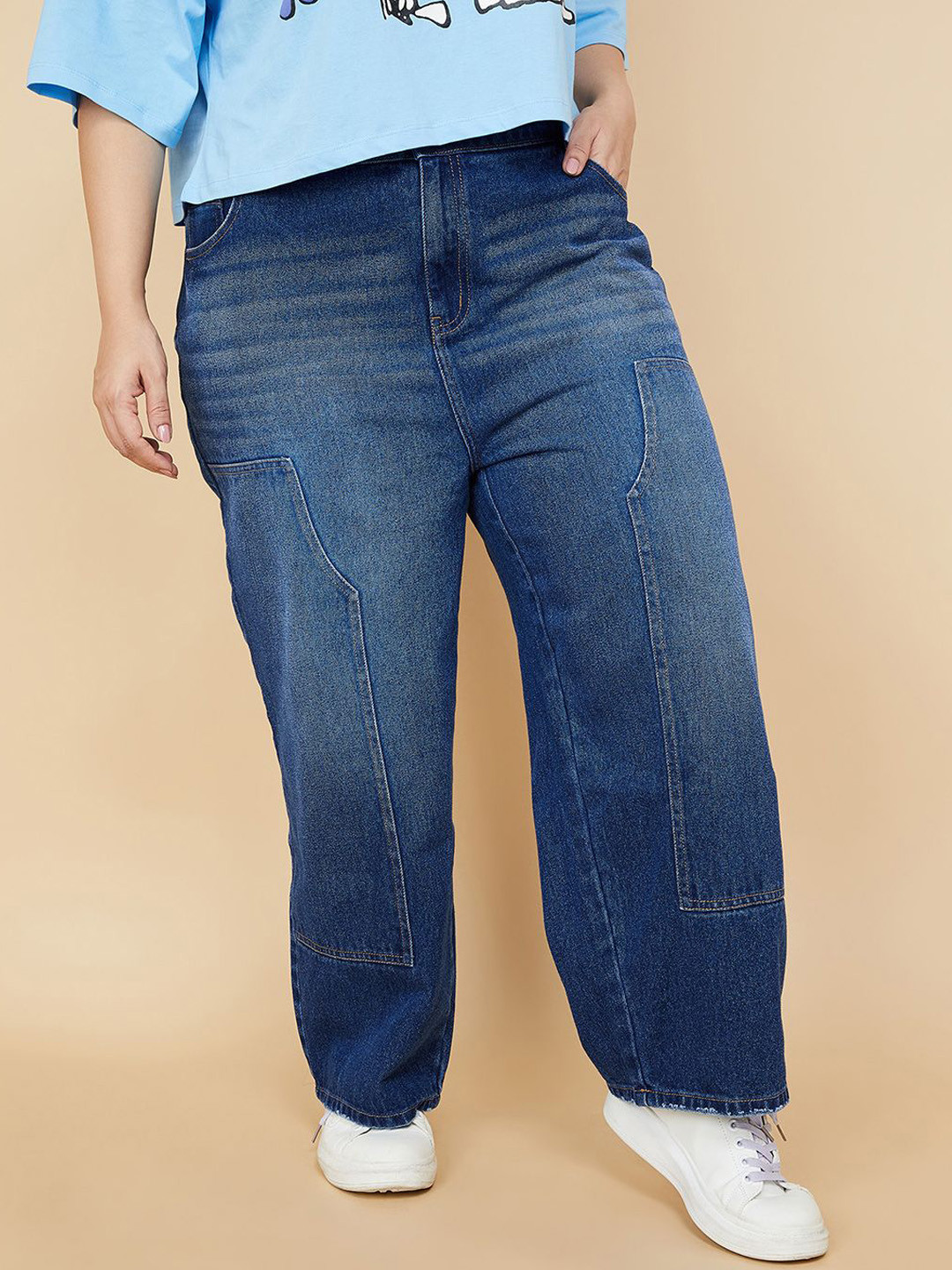 Buy Max Women Mid Rise Pure Cotton Light Fade Jeans - Jeans for Women ...