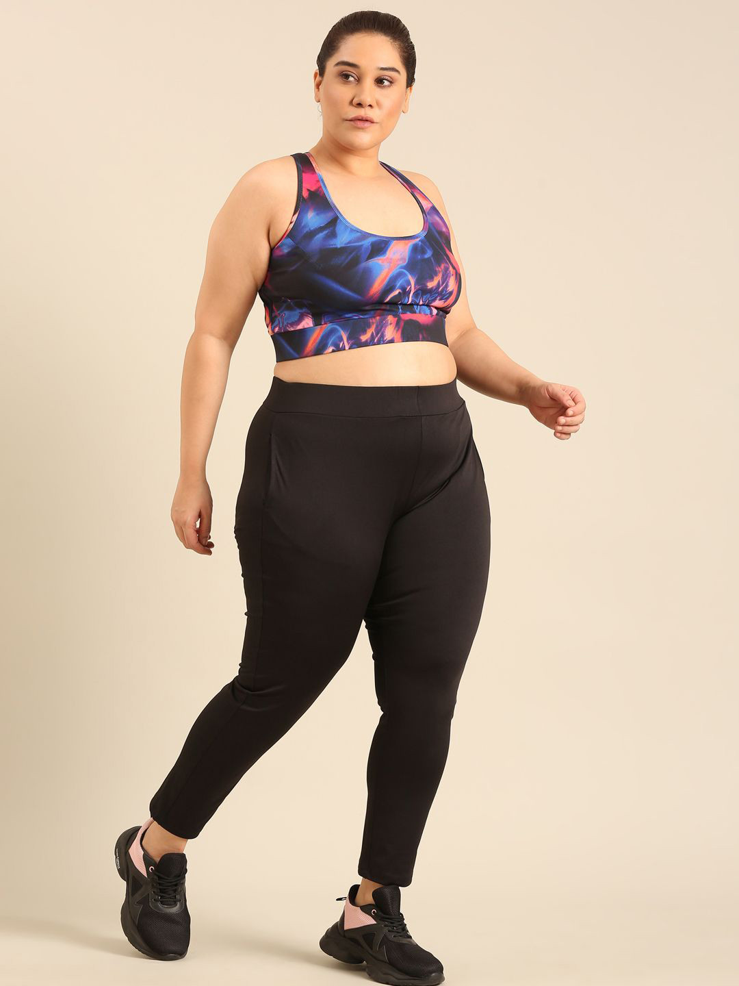 Buy The Pink Moon Plus Size Printed Full Coverage Sports Bra - Bra for ...