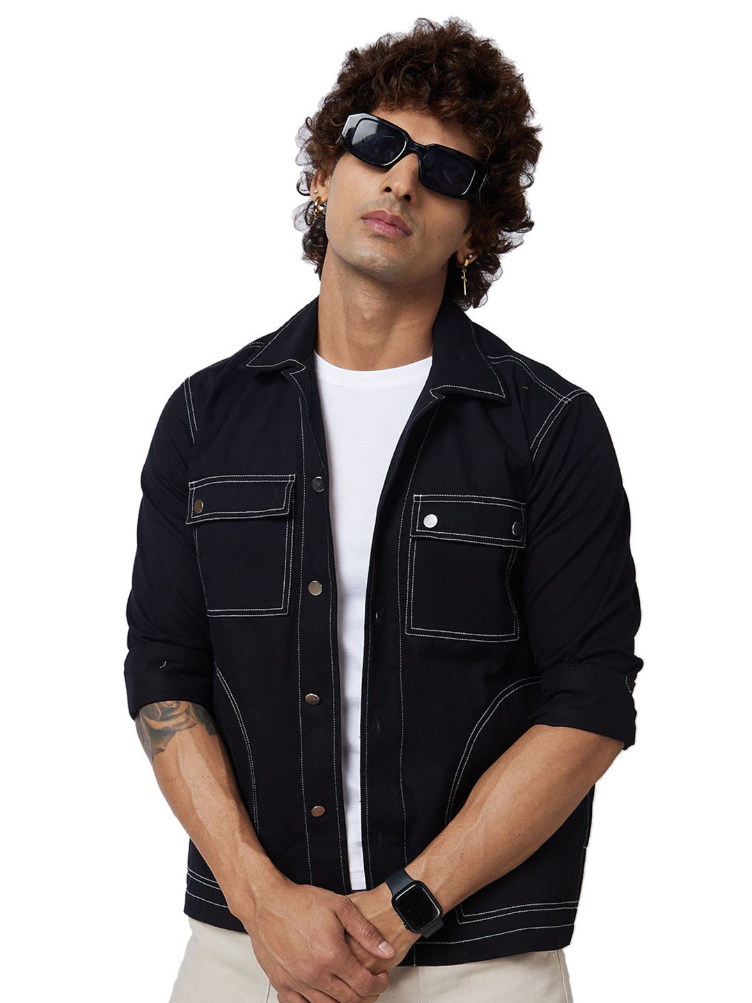 Buy VASTRADO Men Solid Slim Fit Opaque Casual Shirt - Shackets for Men ...