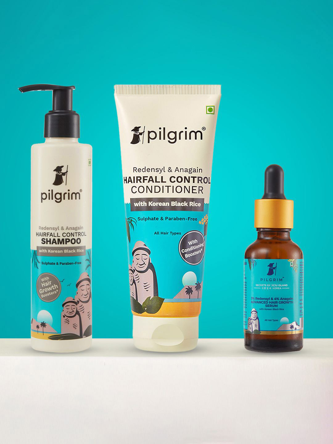 Buy Pilgrim Set Of 3 Redensyl & Anagain Hairfall Control Shampoo ...