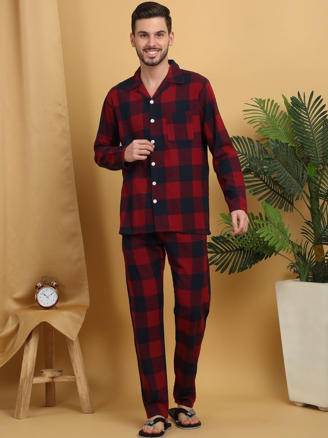 Buy Sweet Dreams Men Checked Pure Cotton Night Suit - Night Suits for ...