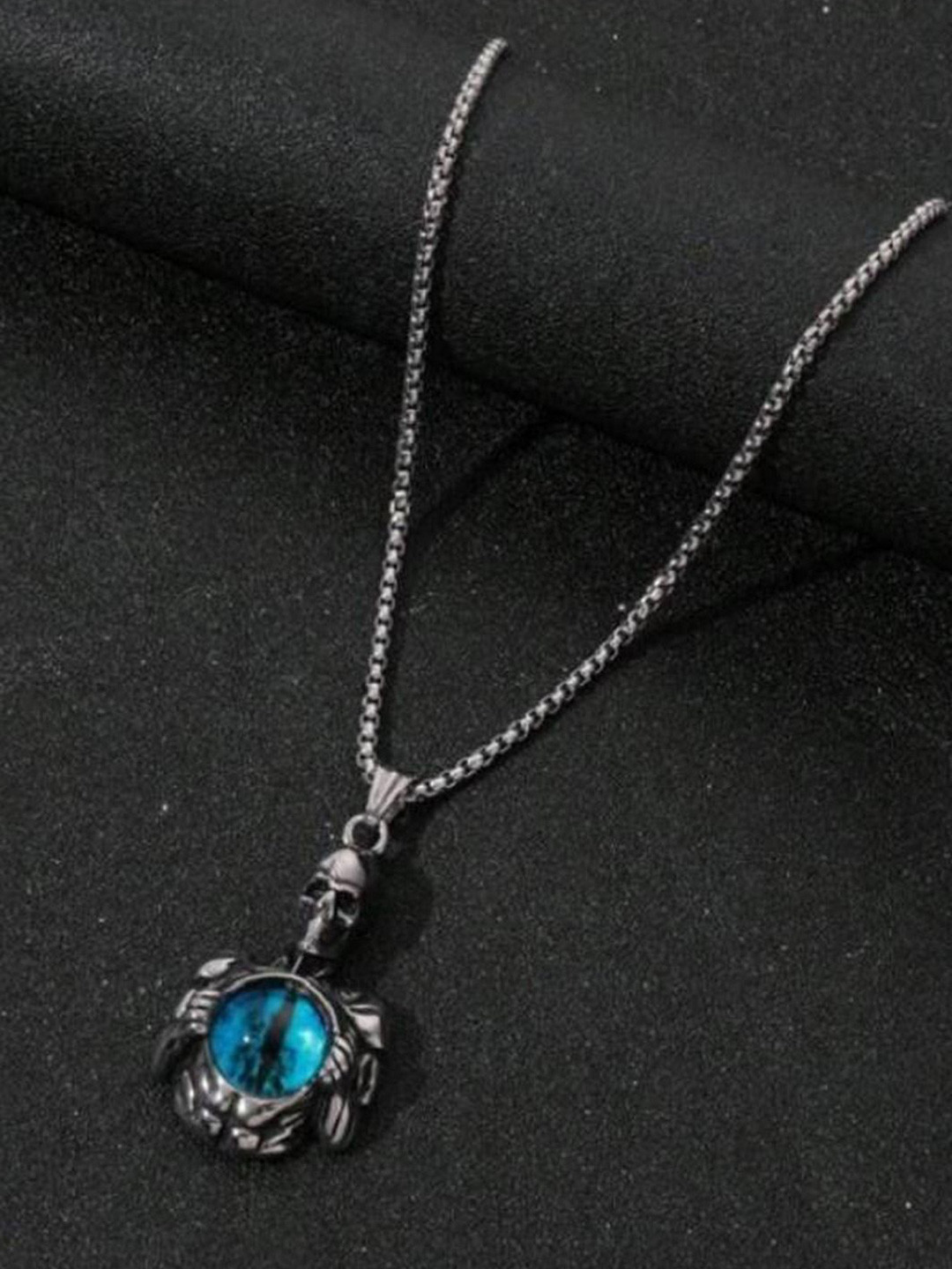 Buy Krelin Men Silver Plated Stainless Steel Stone Studded Chain ...