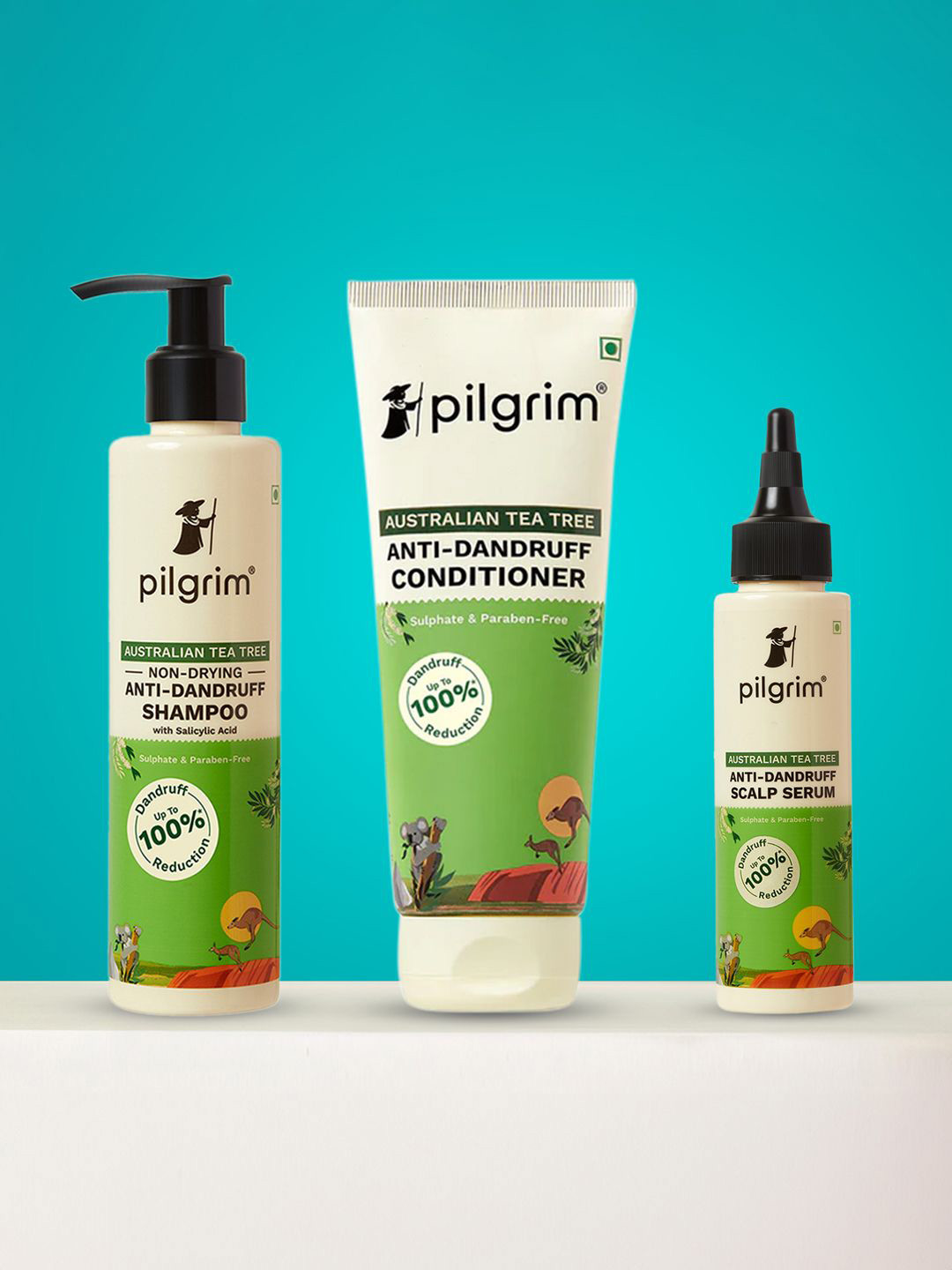 Buy Pilgrim Set Of 3 Australian Tea Tree Anti Dandruff Shampoo ...