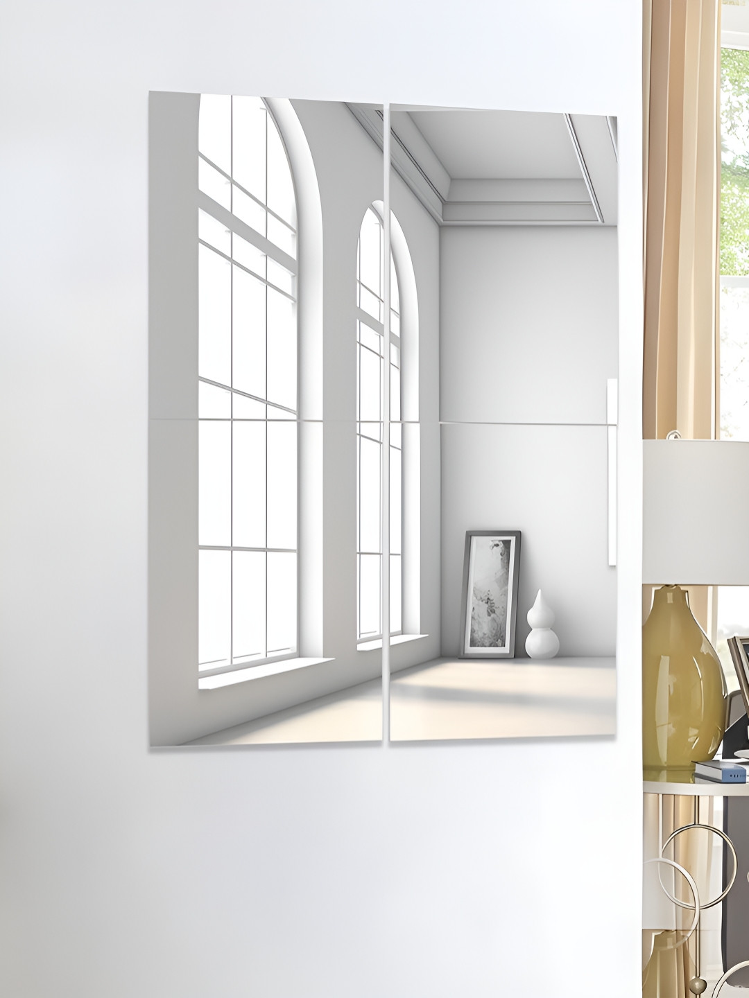 Buy Art Street Silver Toned 4 Pieces Rectangle Shape Self Adhesive ...