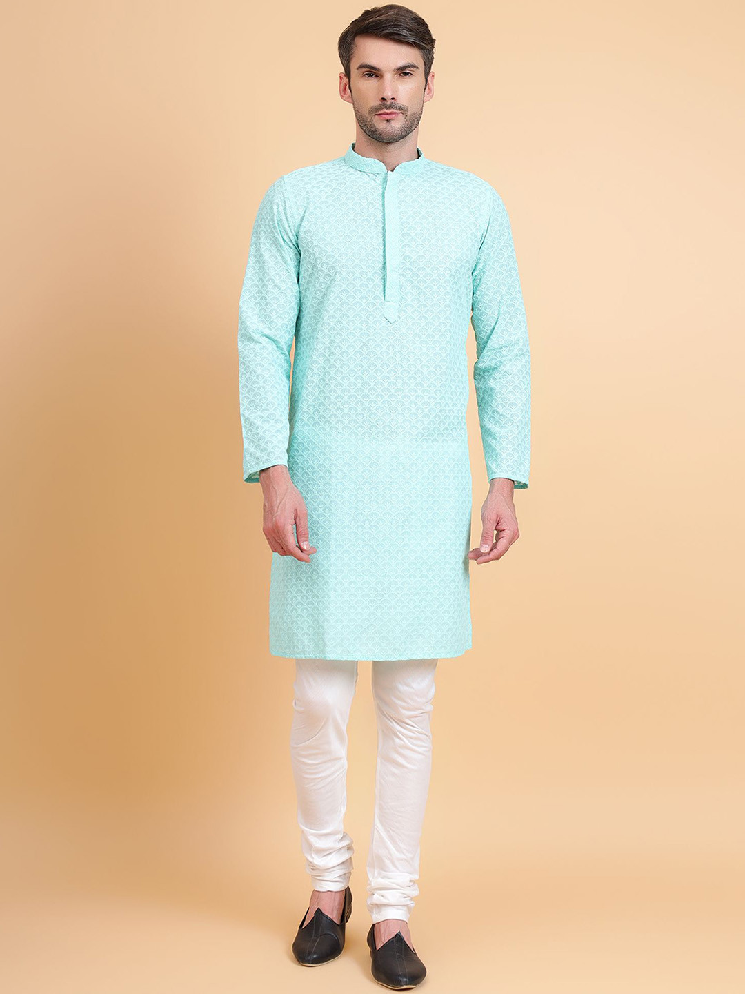 Buy Sultan The King Of Kurta Ethnic Motifs Chikankari Pure Cotton Kurta ...