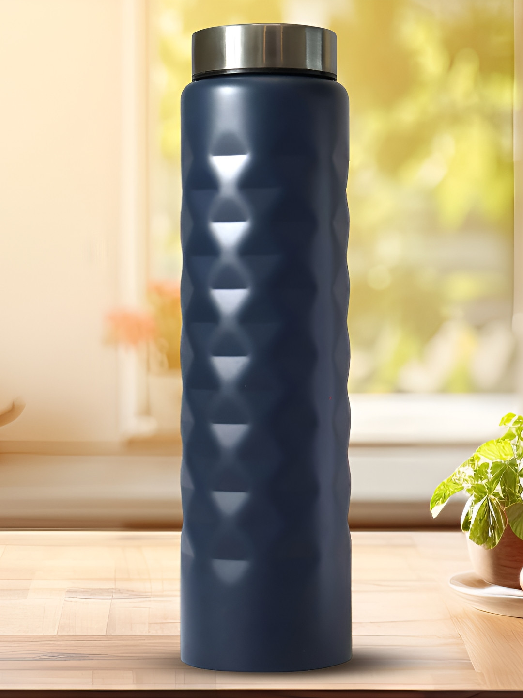 Buy Aura Navy Blue Stainless Steel Solid Water Bottle 1L - Water Bottle ...