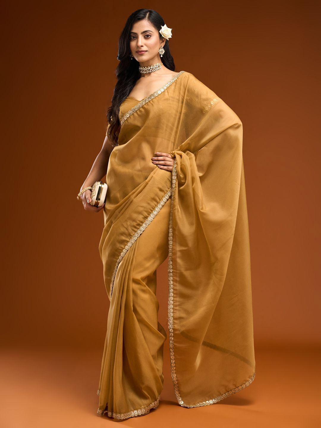 Buy Kasee Solid Organza Saree - Sarees for Women 30477058 | Myntra