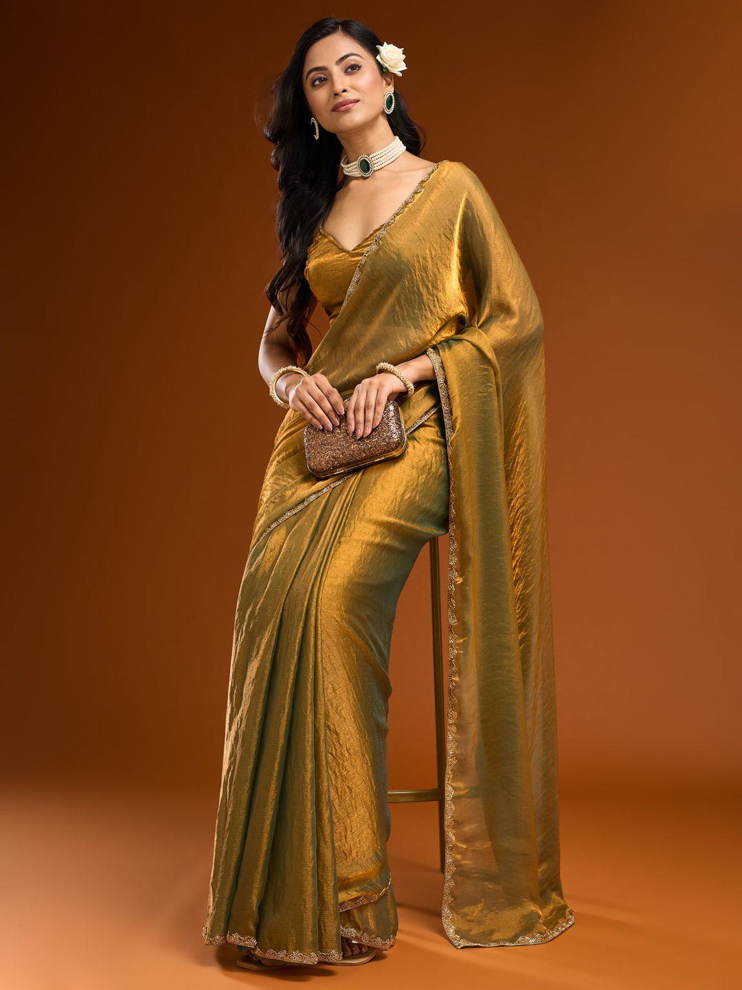 Buy Kasee Solid Beads And Stones Saree - Sarees for Women 30477056 | Myntra