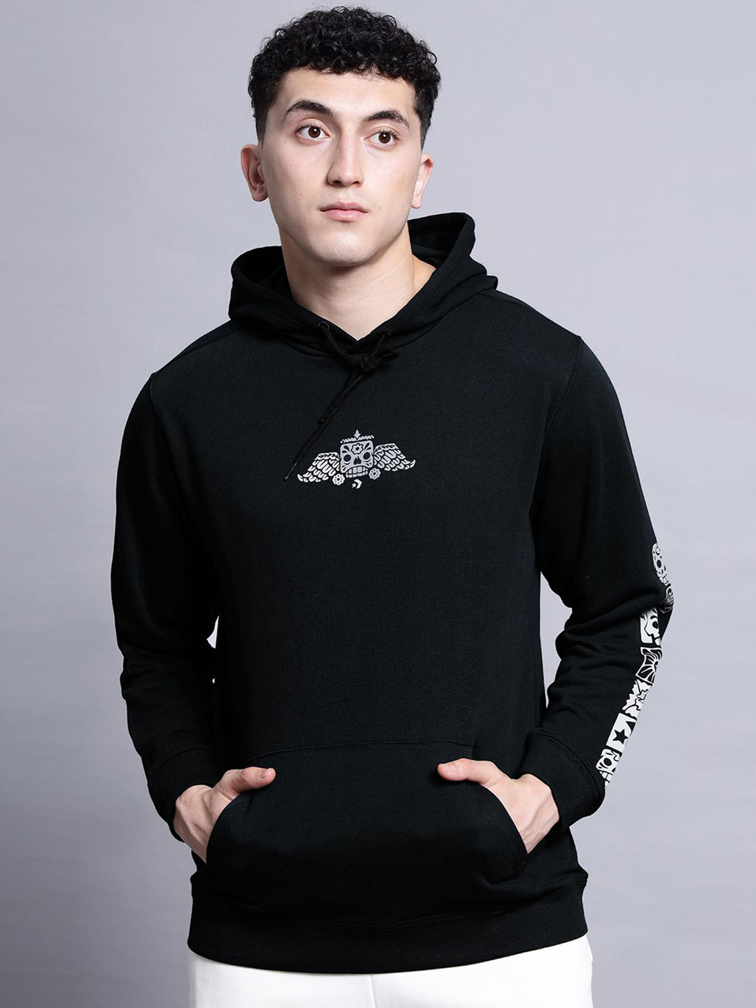 Buy Converse Men DOTD Graphic Hoodie Black - Sweatshirts for Men ...