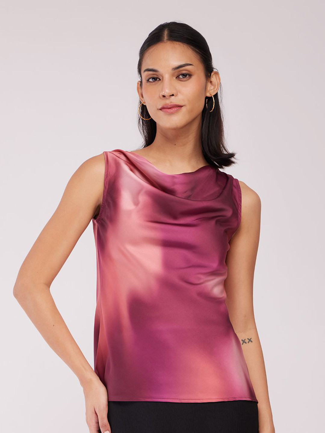 Buy FableStreet Women Dyed Opaque Woven Maroon Top - Tops for Women ...