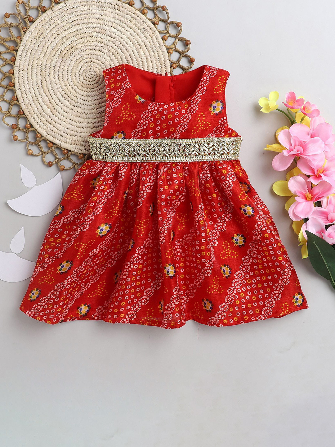 Buy MANY FROCKS & Floral Print Satin Fit & Flare Dress - Dresses for ...