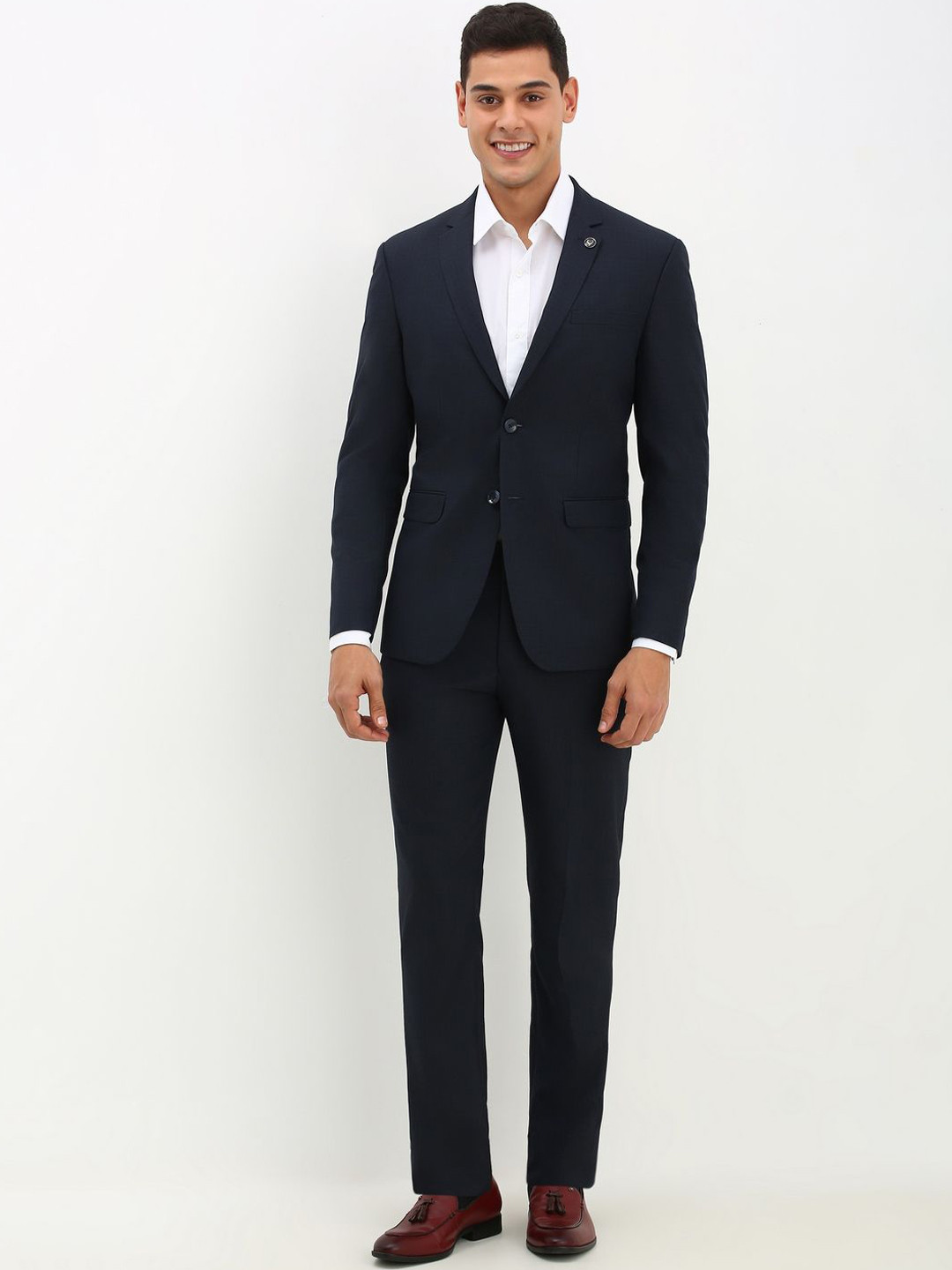 Buy Allen Solly Single Breasted Slim Fit Two Piece Formal Suits - Suits ...