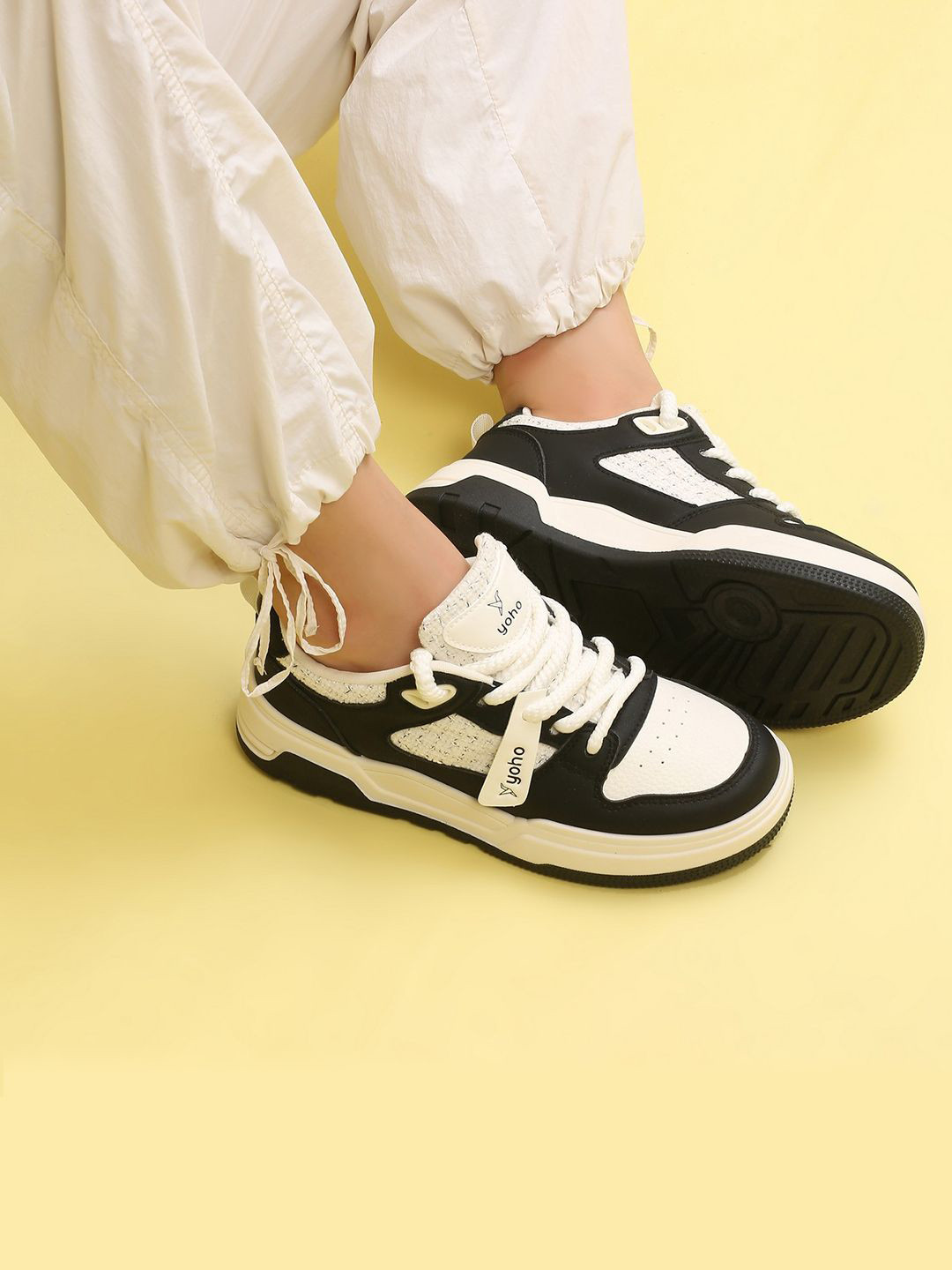 Buy Yoho Women Zing Dual Tone Colour Block Rope Laces Sneaker - Casual ...