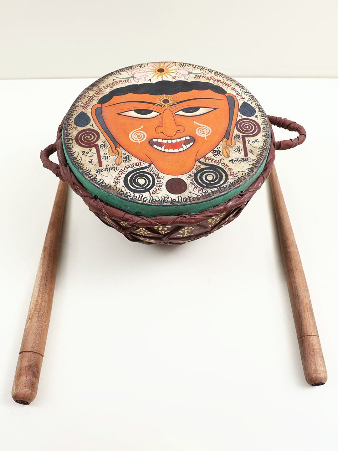 Buy Exotic India 11" Wooden Traditional Indian Nagada Drum - Pooja ...