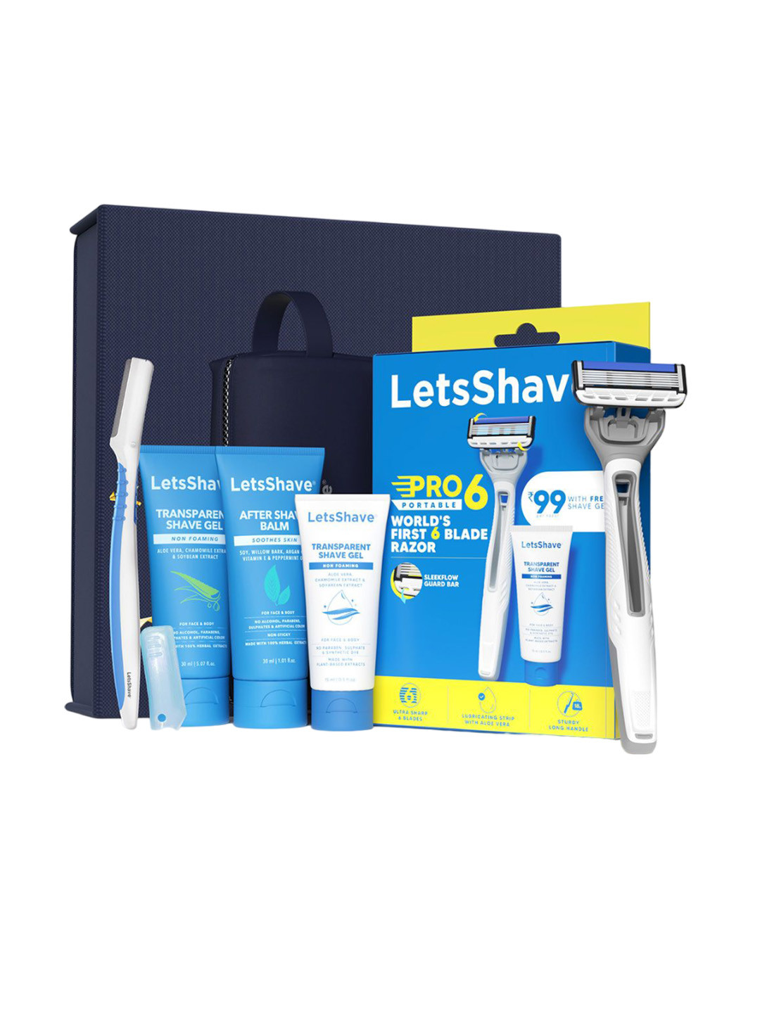 Buy Letsshave Men Pro6 Portable Gift Set Razors And Cartridges For