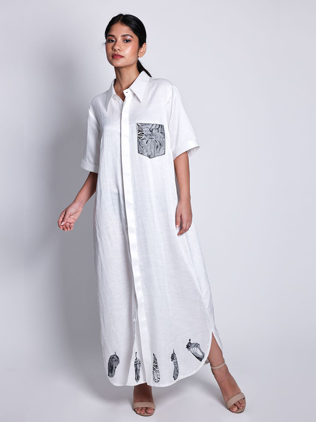 Buy Arya Giri Satin Shirt Maxi Dress - Dresses for Women 30519053 | Myntra