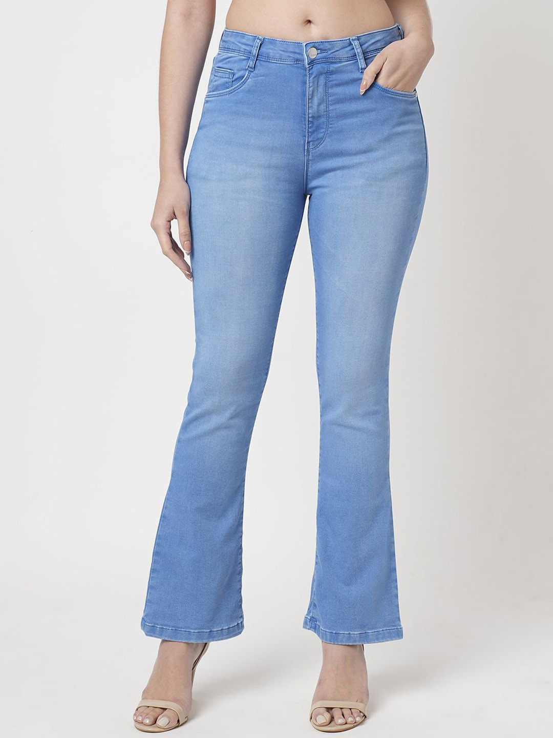 Buy Kraus Jeans Women Bootcut High Rise Heavy Fade Stretchable Jeans ...