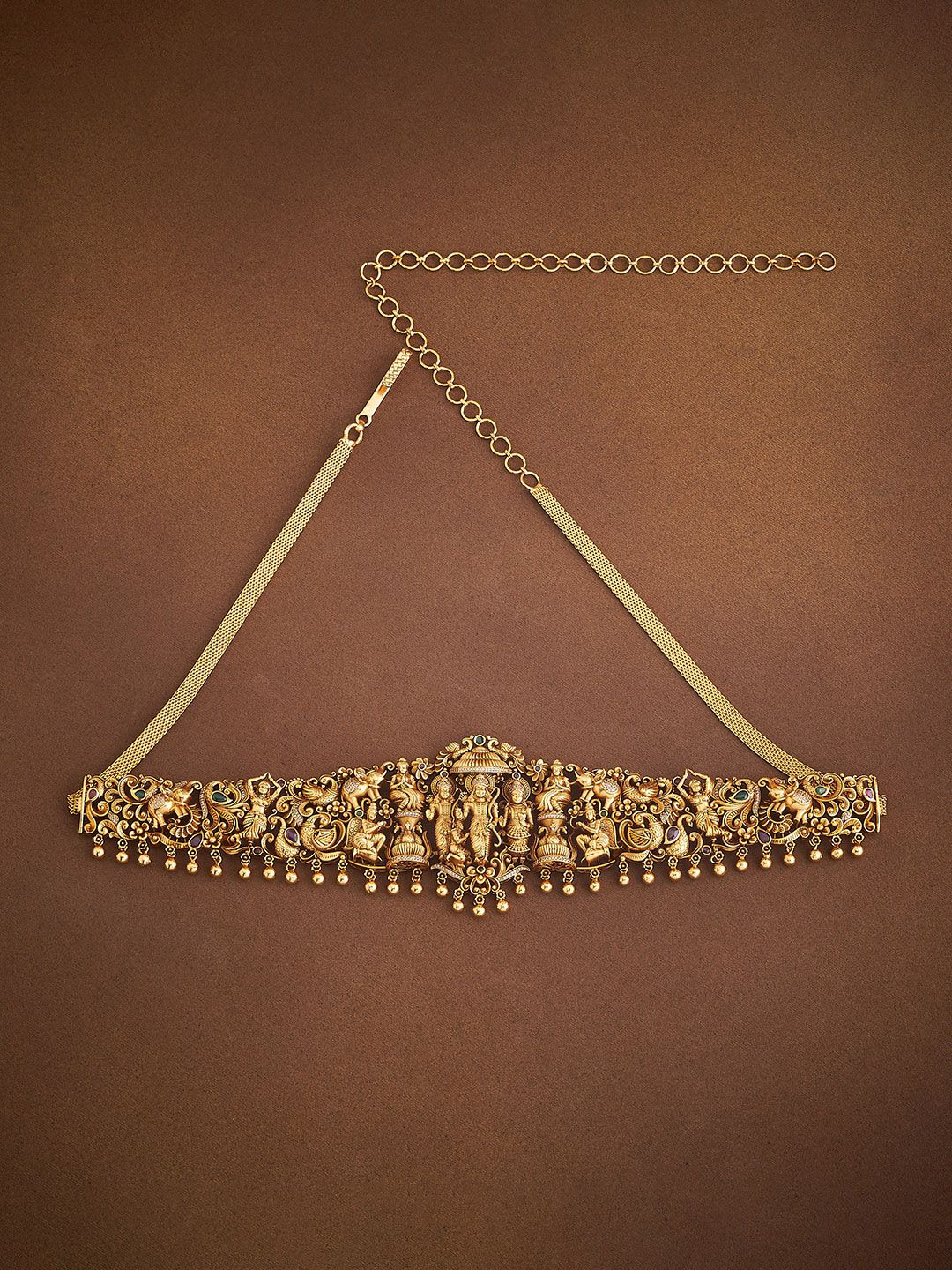 Buy Kushal's Fashion Jewellery Cubic Zirconia Studded Waist Chain Saree ...