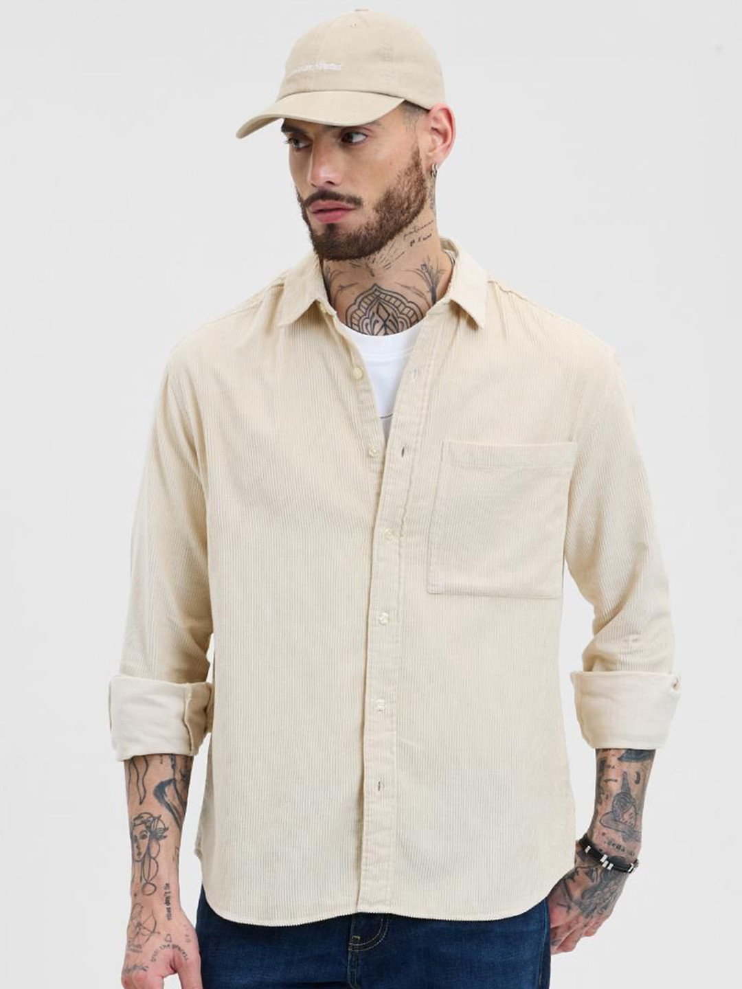 Buy Snitch Men Solid Spread Collar Shackets - Shackets for Men 31914406 ...