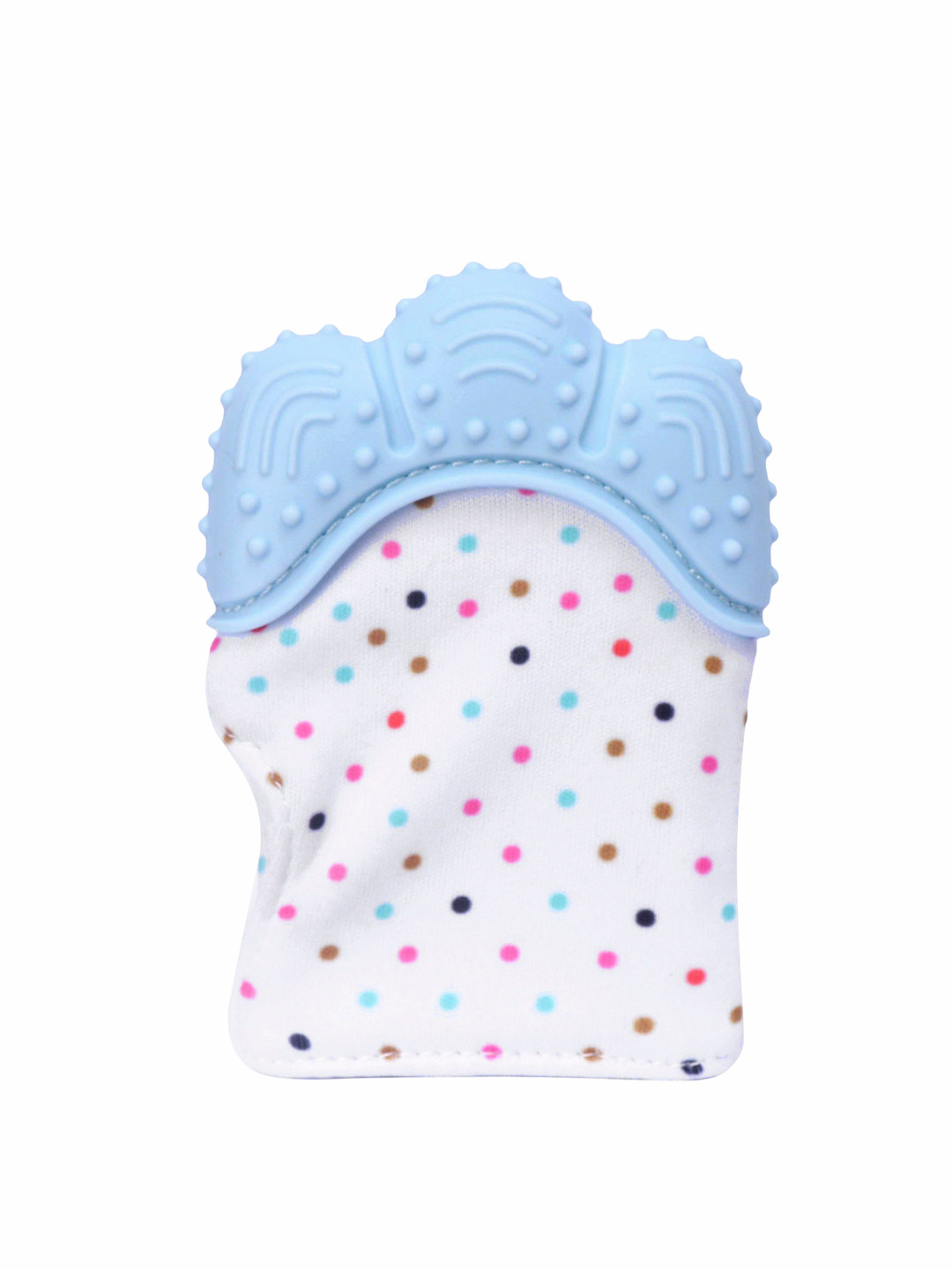 Buy Kritiu Blue & White Mitten Shape Baby Teether - Teether for Unisex ...