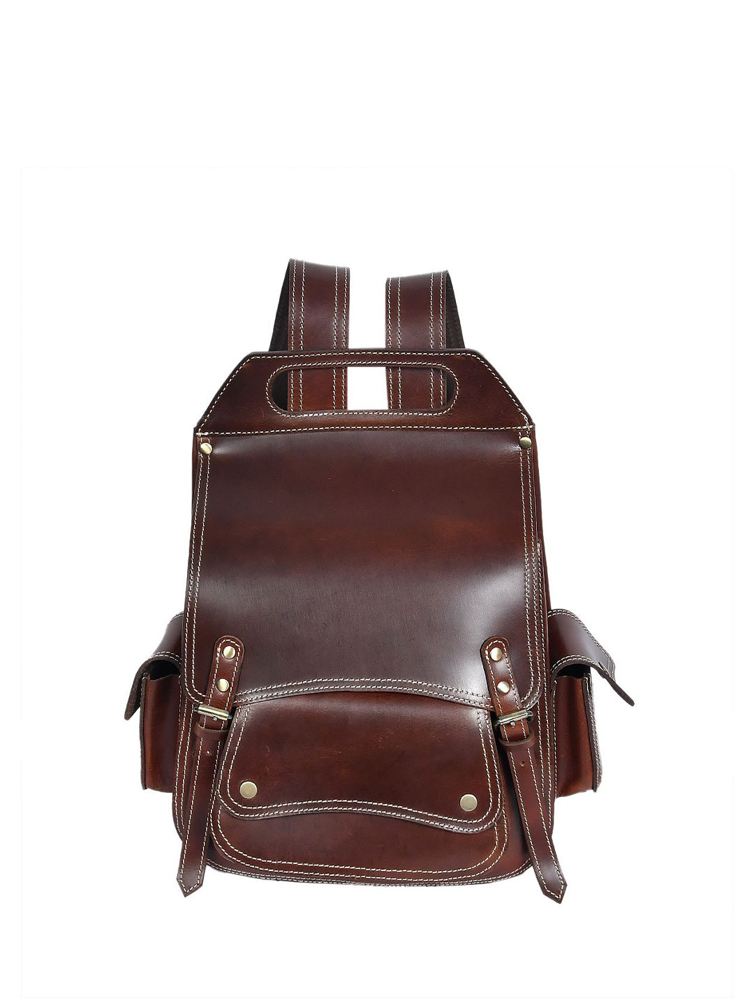Buy Celtic Unisex Brown YokeStyle Leather Backpack Vintage Look With ...