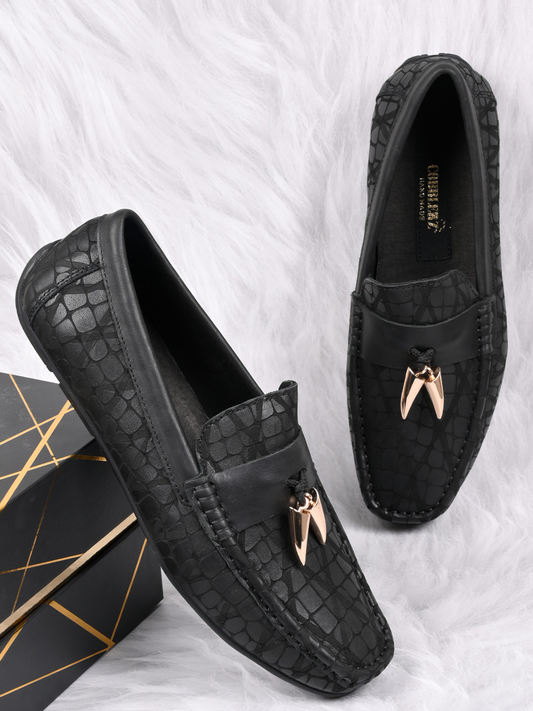 Buy Cobblerz Men Printed Leather Driving Shoes - Casual Shoes for Men ...