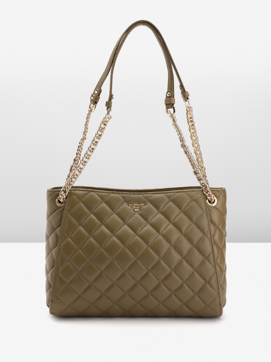 Buy Da Milano Leather Quilted Structured Shoulder Bag - Handbags for ...