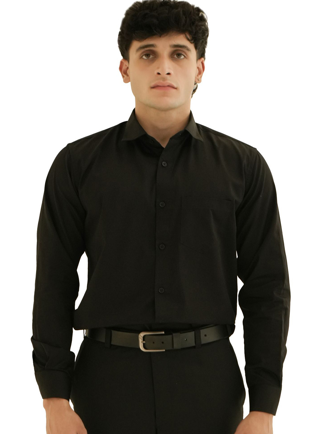 Buy DIOGO LOUIS Black Solid Plain Formal Shirts For Men - Shirts for ...