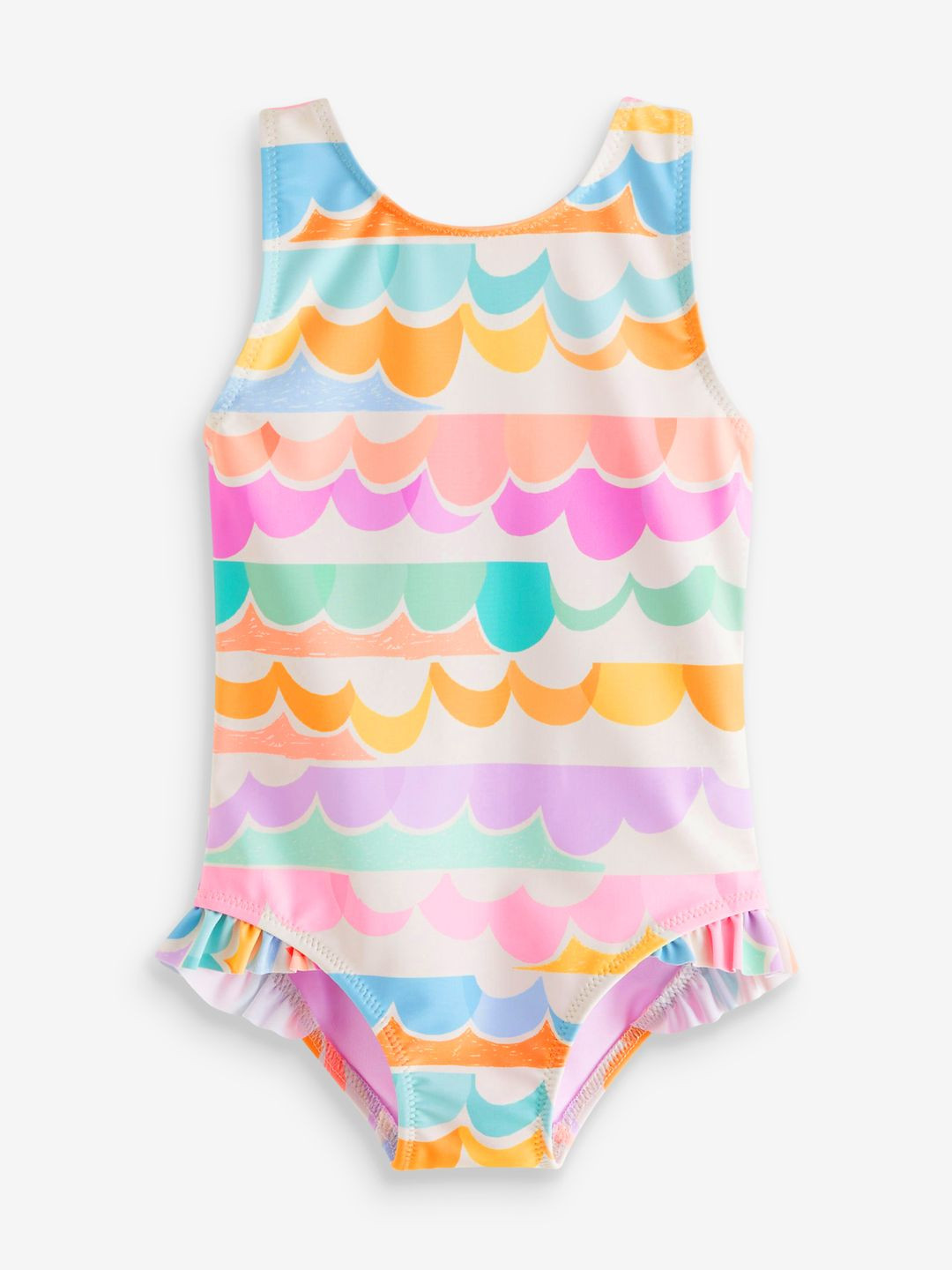 Buy NEXT Girls Multi Scallop Rainbow Frill Swimsuit - Swimwear for ...
