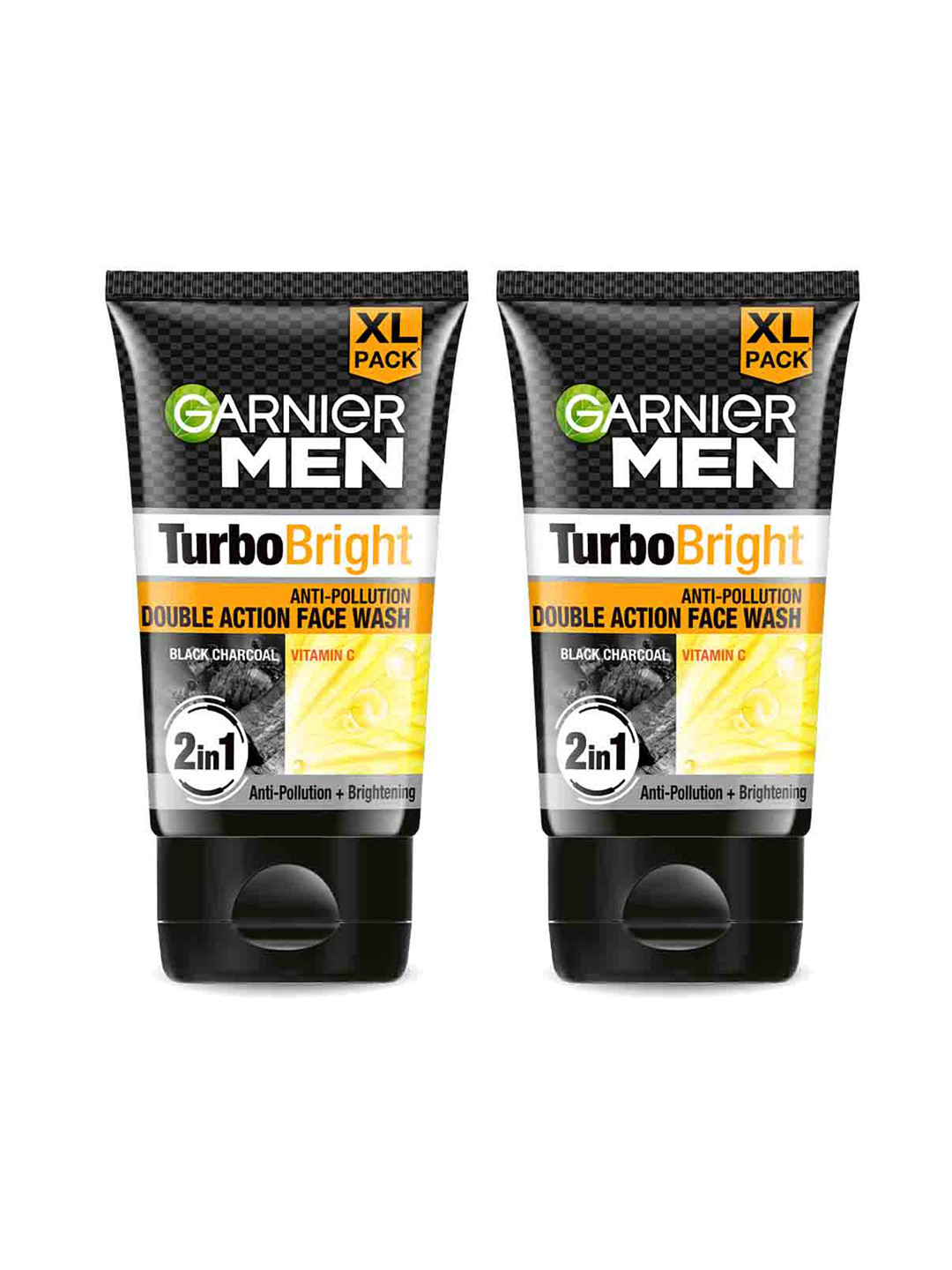 Buy Garnier Set Of 2 Men Turbo Bright Double Action Face Wash 150g Each ...
