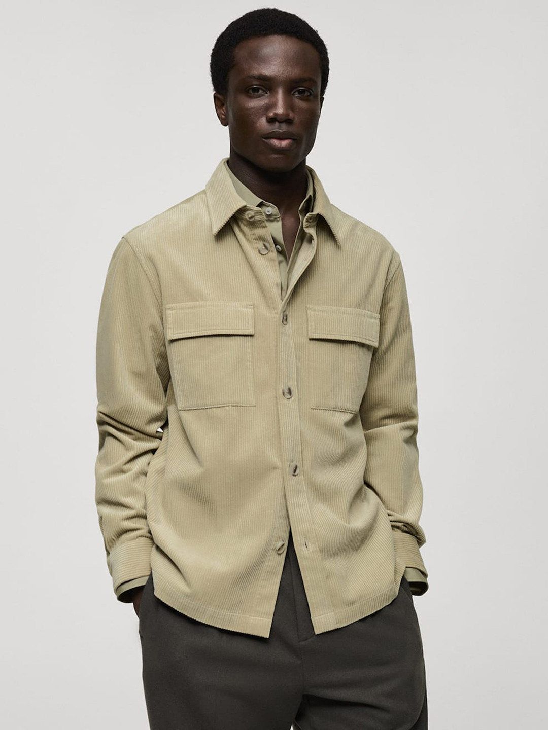 Buy MANGO MAN Pure Cotton Corduroy Shacket - Shackets for Men 31856132 ...