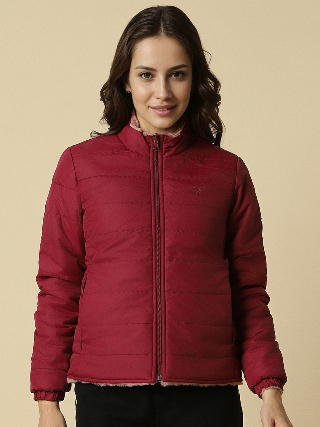 Buy Allen Solly Woman Women Reversible Puffer Jacket - Jackets for ...