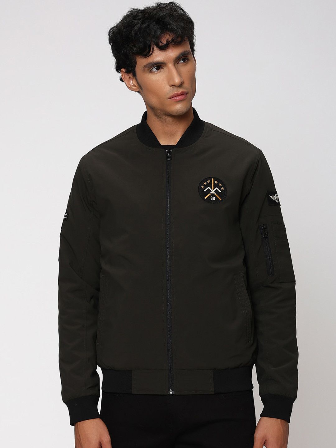 Buy Mufti Mandarin Collar Bomber Jacket - Jackets for Men 26146806 | Myntra