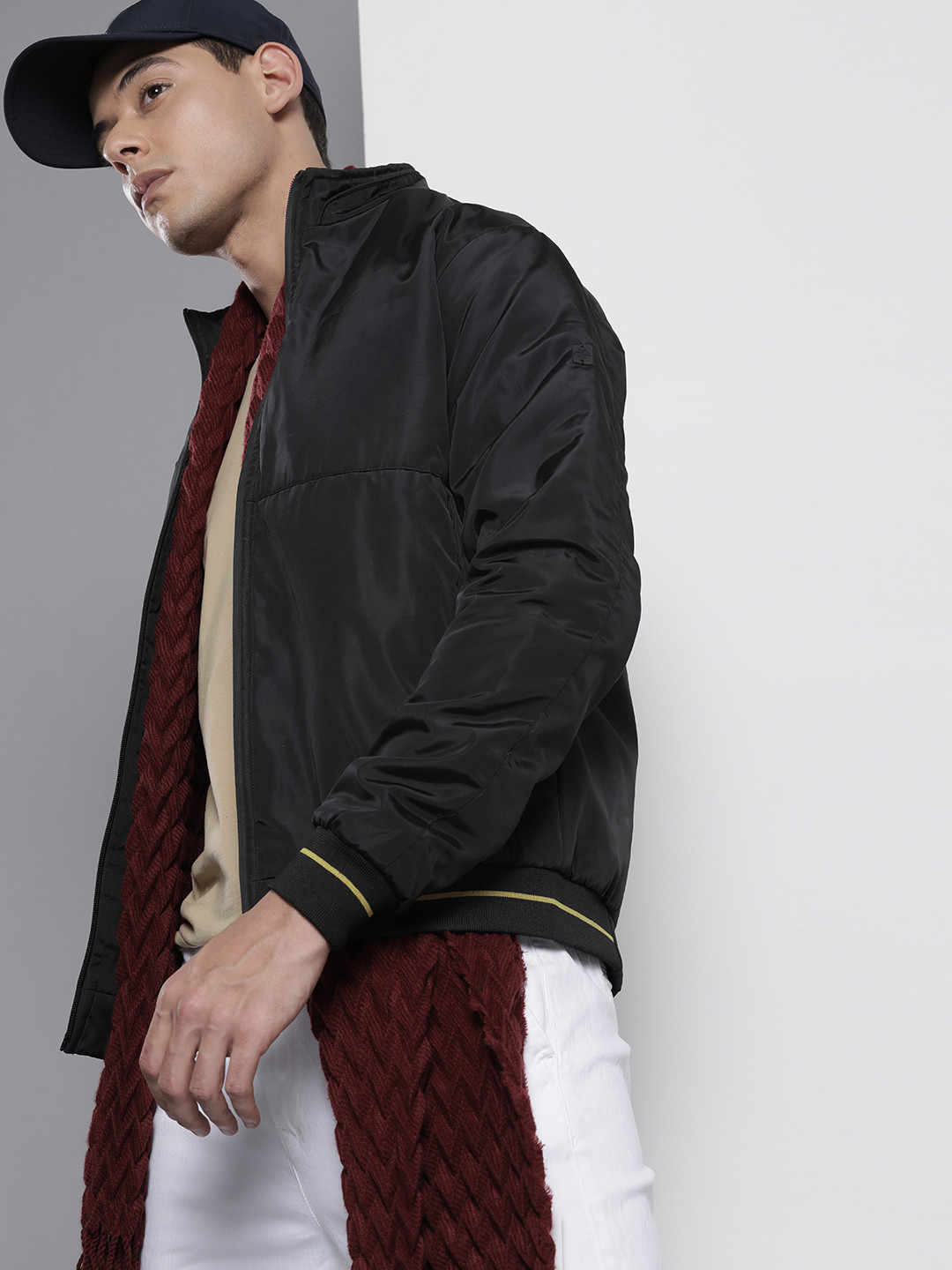 Buy The Indian Garage Co Men Zip Front Bomber Jacket With Insert Pockets - Jackets for Men ...