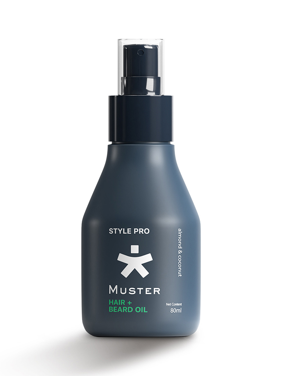 Buy Muster Men Style Pro Hair & Beard Oil With Coconut & Almond 80 Ml ...