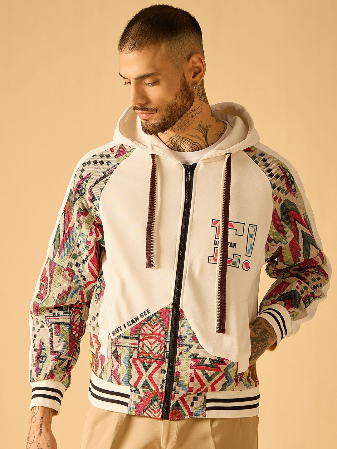 Buy AKS Men Geometric Woollen Open Front Jacket - Jackets for Men ...