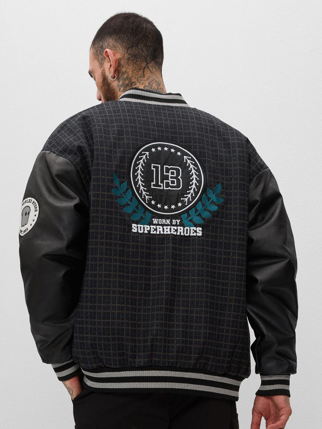 Buy The Souled Store Men Typography Lightweight Varsity Jacket ...