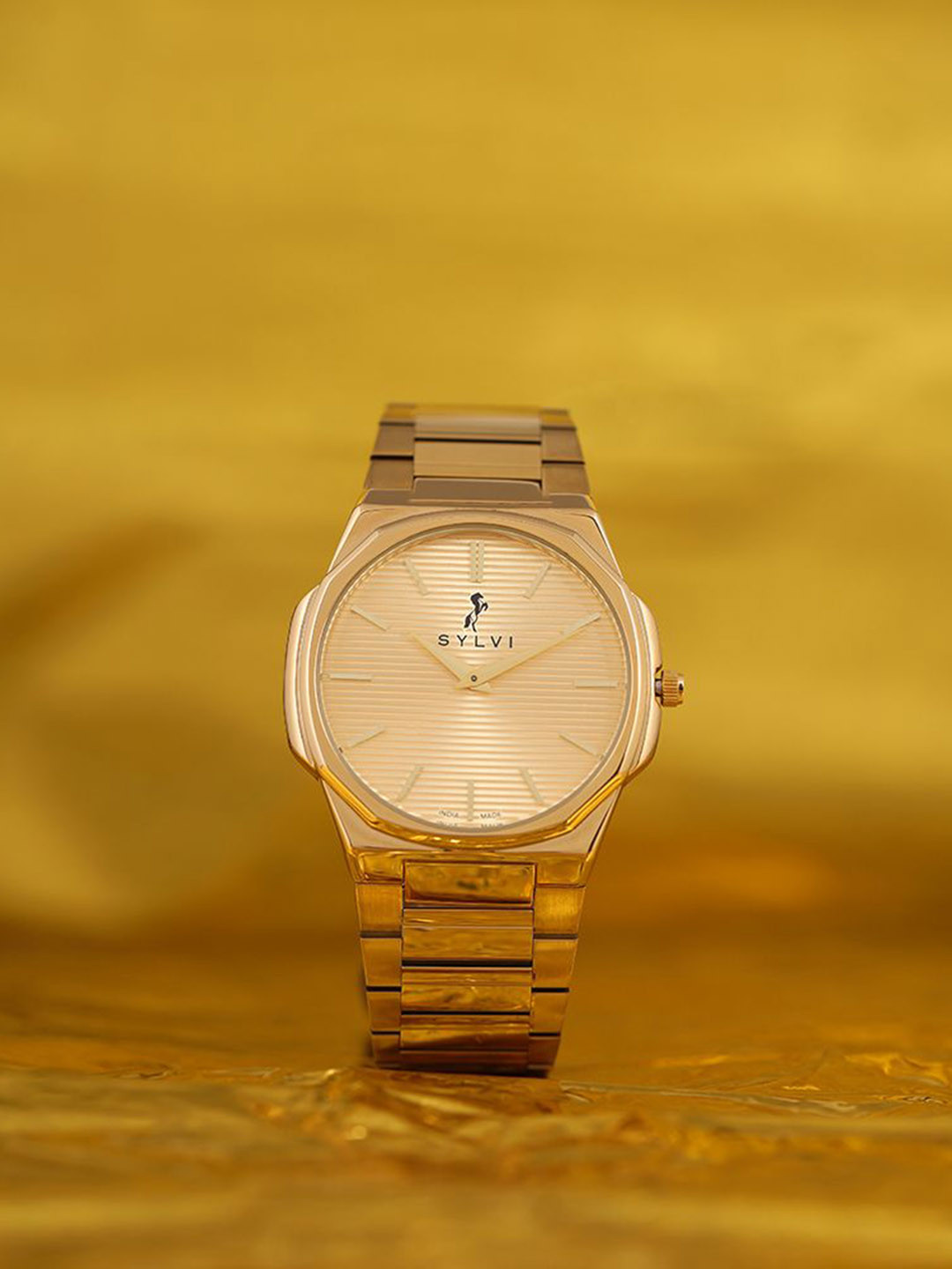 Buy Sylvi Men Patterned Dial & Stainless Steel Straps Analogue Watch ...