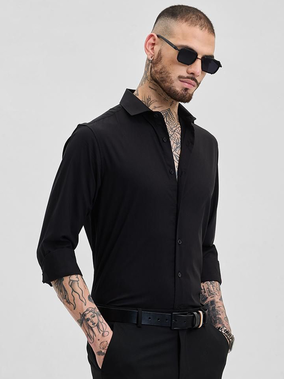 Buy Snitch Men Smart Slim Fit Opaque Formal Shirt - Shirts for Men ...