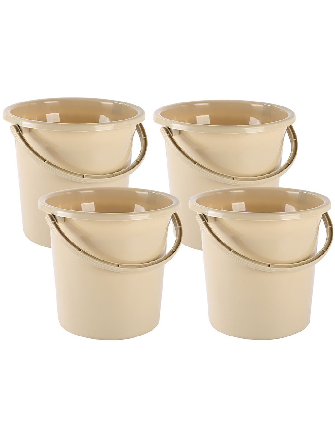Buy Kuber Industries Beige 4 Pieces Lightweight Buckets With Handles 18 ...
