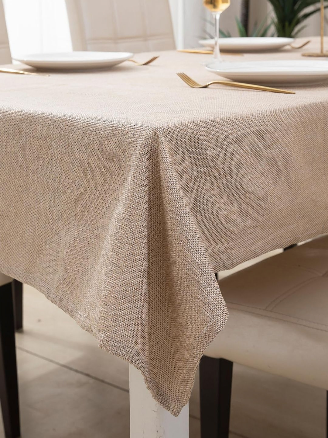 Buy HOKIPO Beige 4 Seater Table Cover - Table Covers for Unisex ...