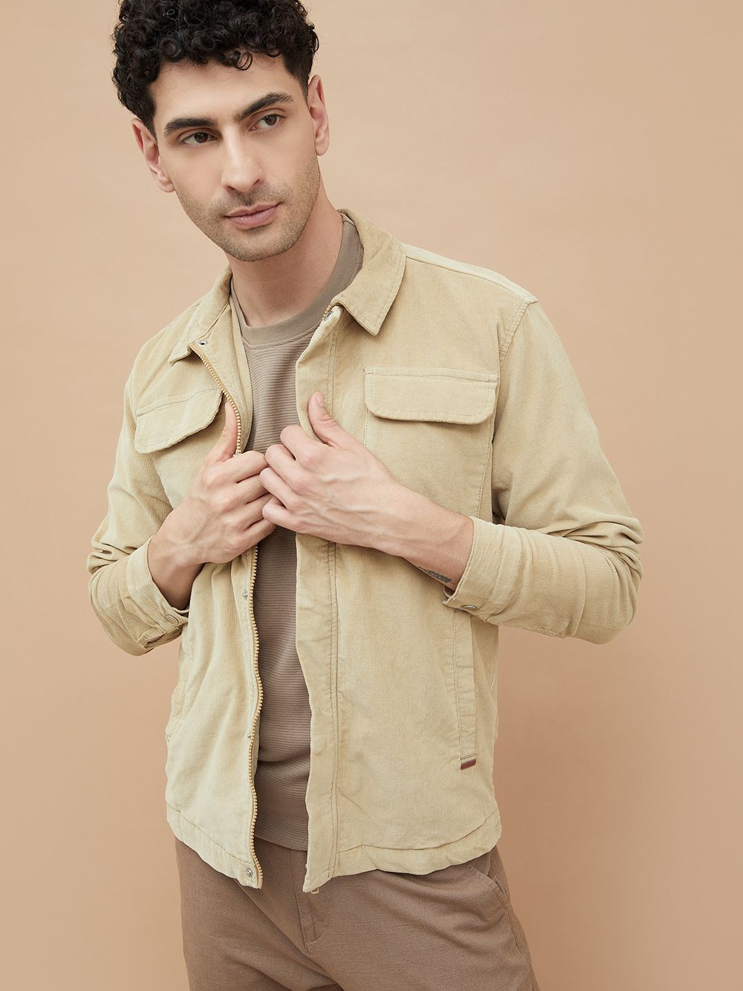 Buy CODE By Lifestyle Men Spread Collar Solid Cotton Casual Tailored ...